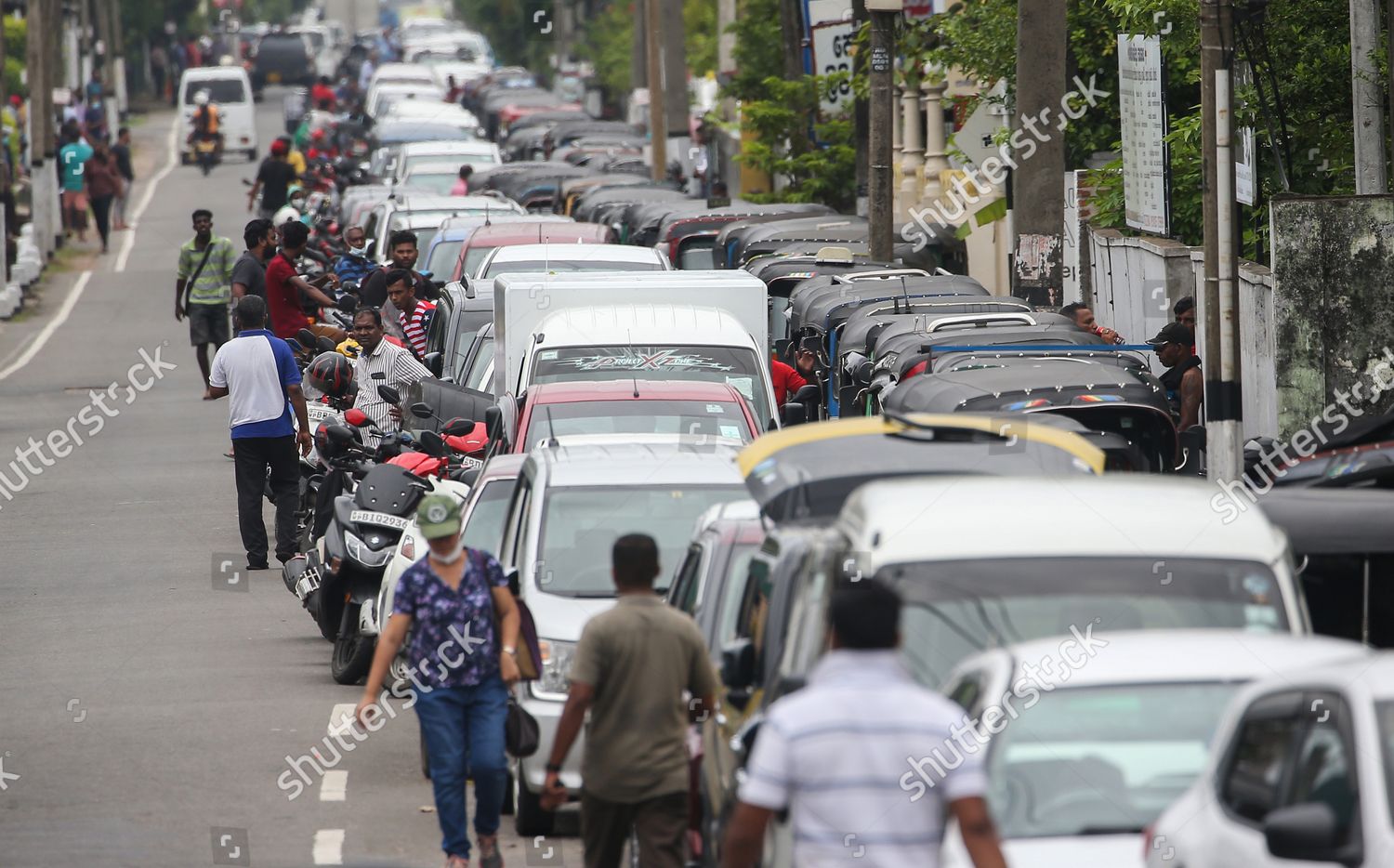 Drivers Waiting Long Queues Filling Station Editorial Stock Photo ...