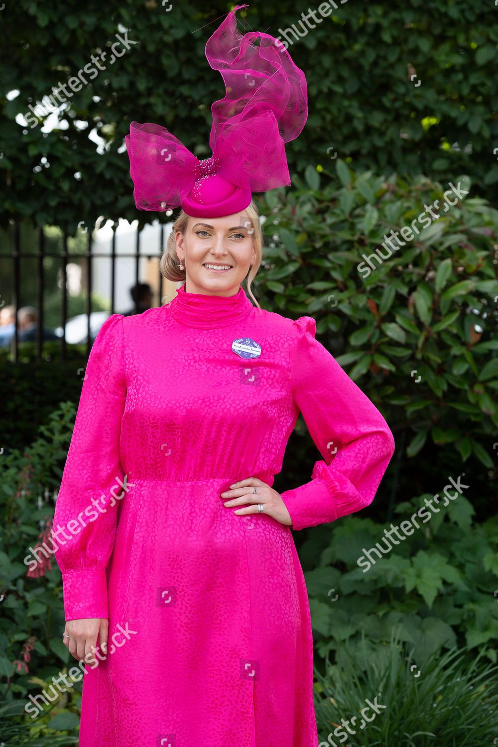 Alexandra Bertram Wears Pretty Pink Headpiece Editorial Stock Photo ...