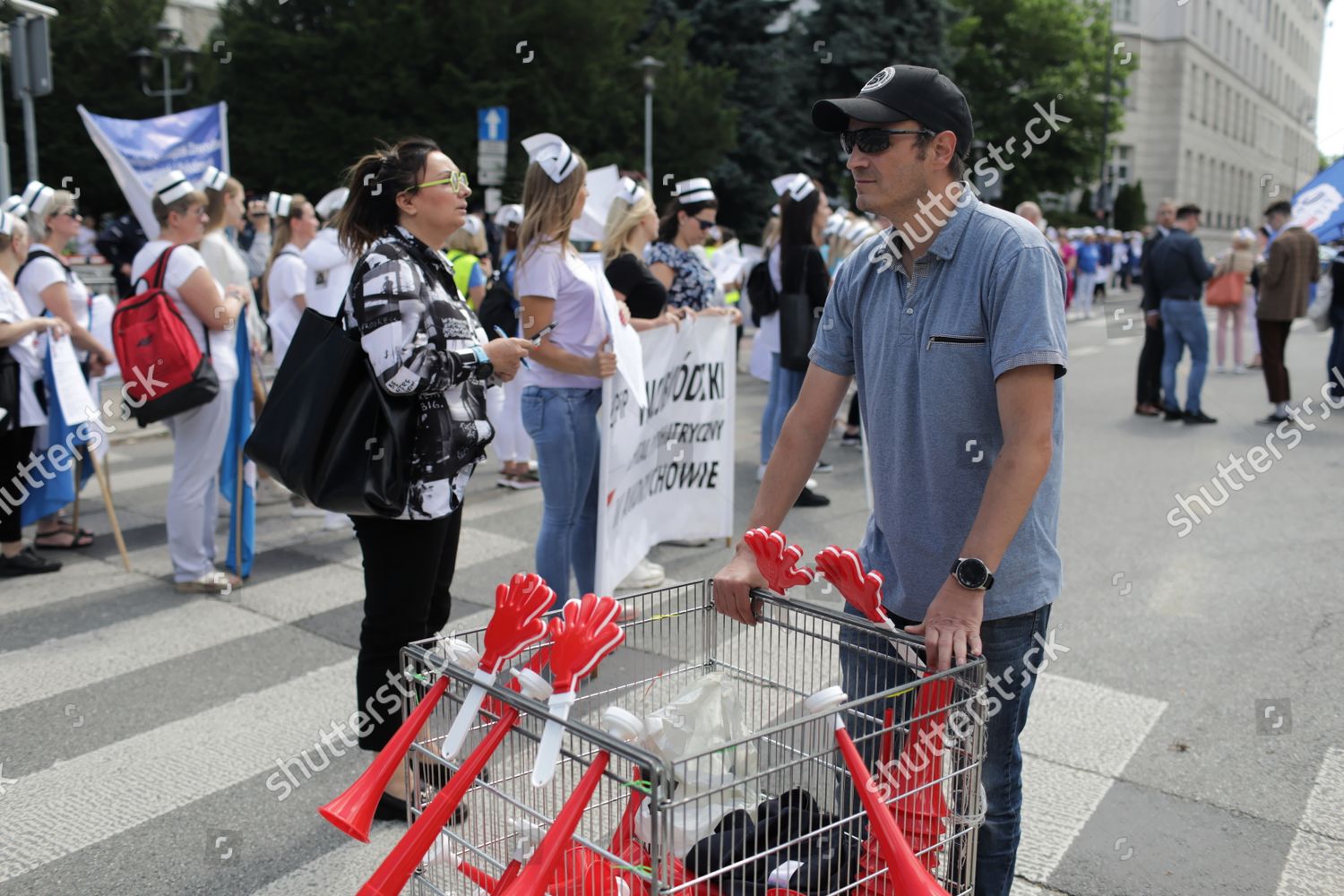 Polish Nurses Attend Nationwide Protest Front Editorial Stock Photo ...