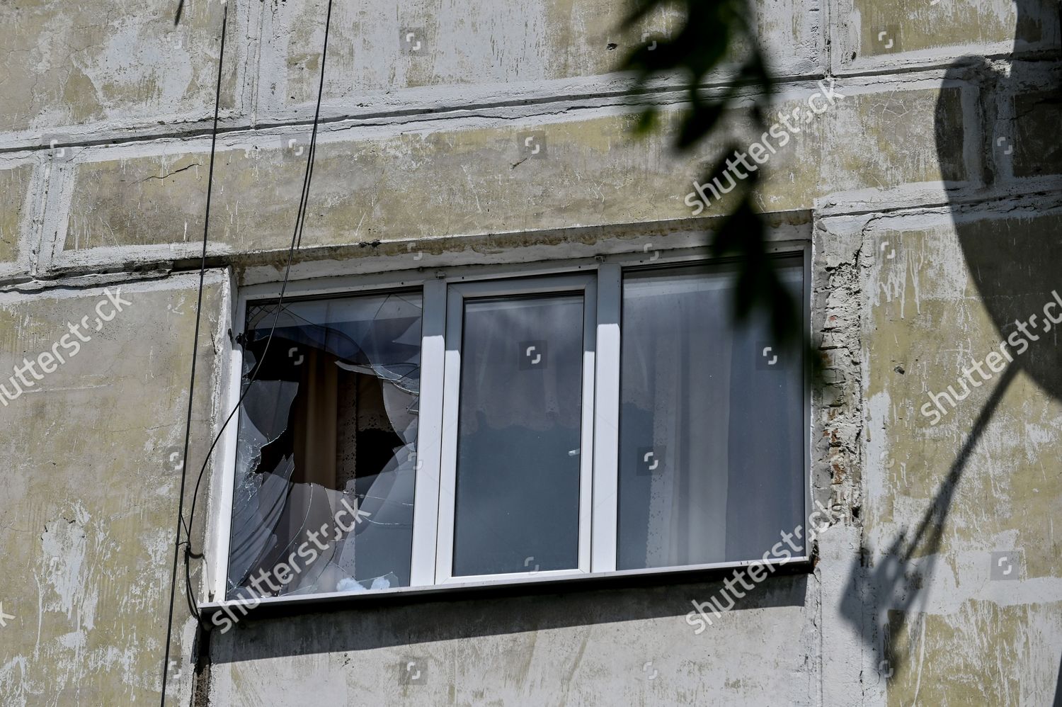 Smashed Window Pictured Damaged Apartment Block Editorial Stock Photo ...