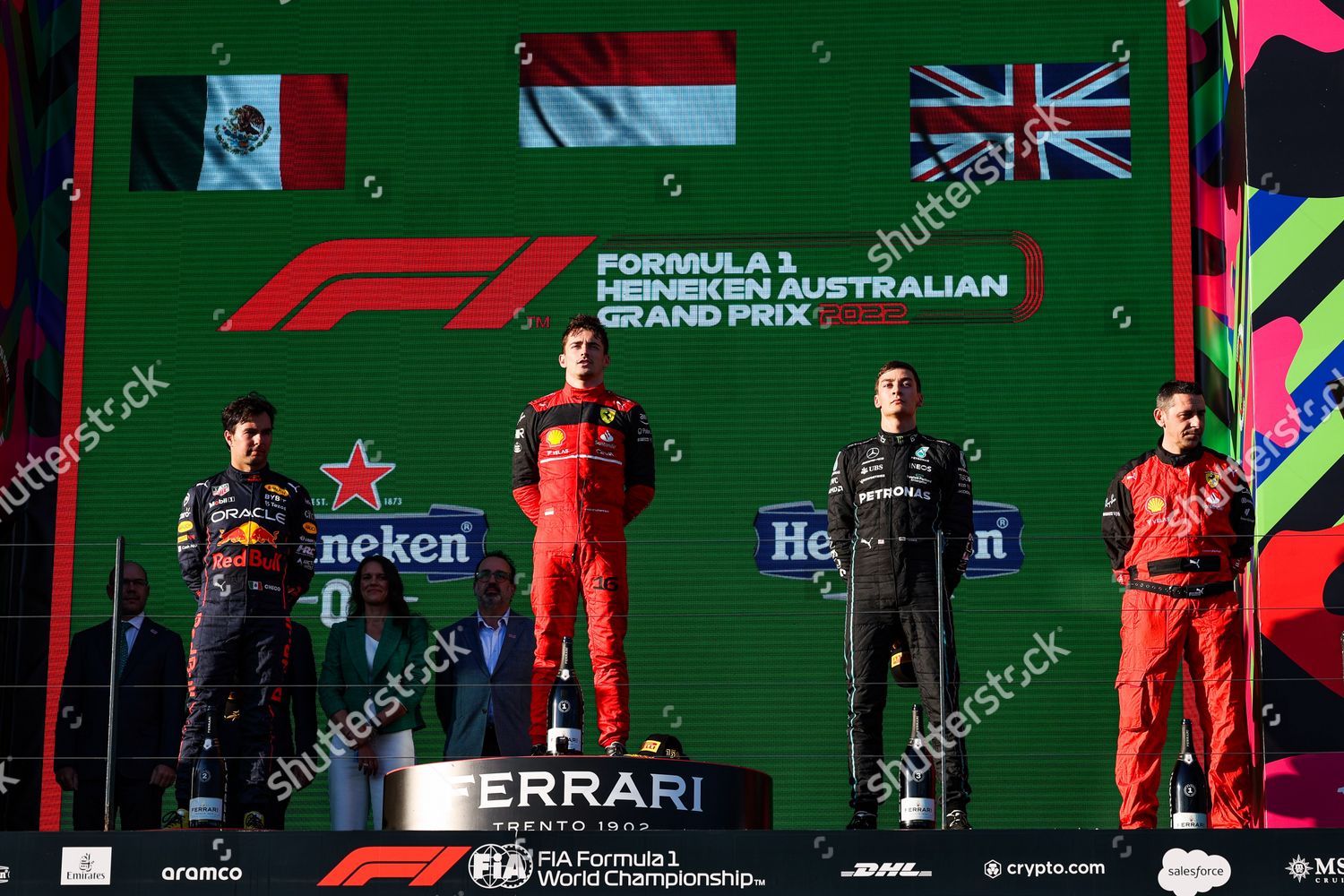 Podium Leclerc Charles Mco Scuderia Ferrari Editorial Stock Photo ...