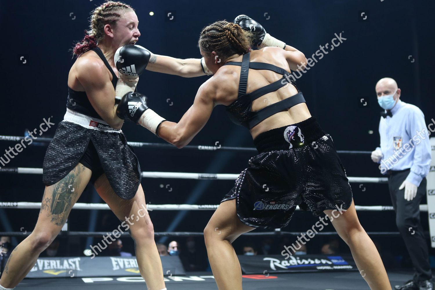 Estelle Mossellyyoka Emma Gongora During Boxing Editorial Stock Photo ...