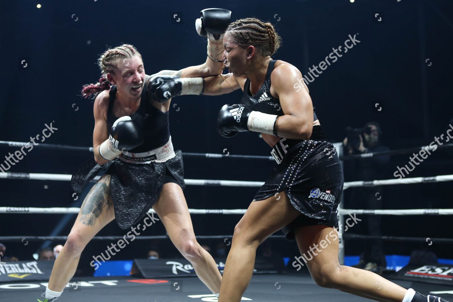 Estelle Mossellyyoka Emma Gongora During Boxing Editorial Stock Photo ...