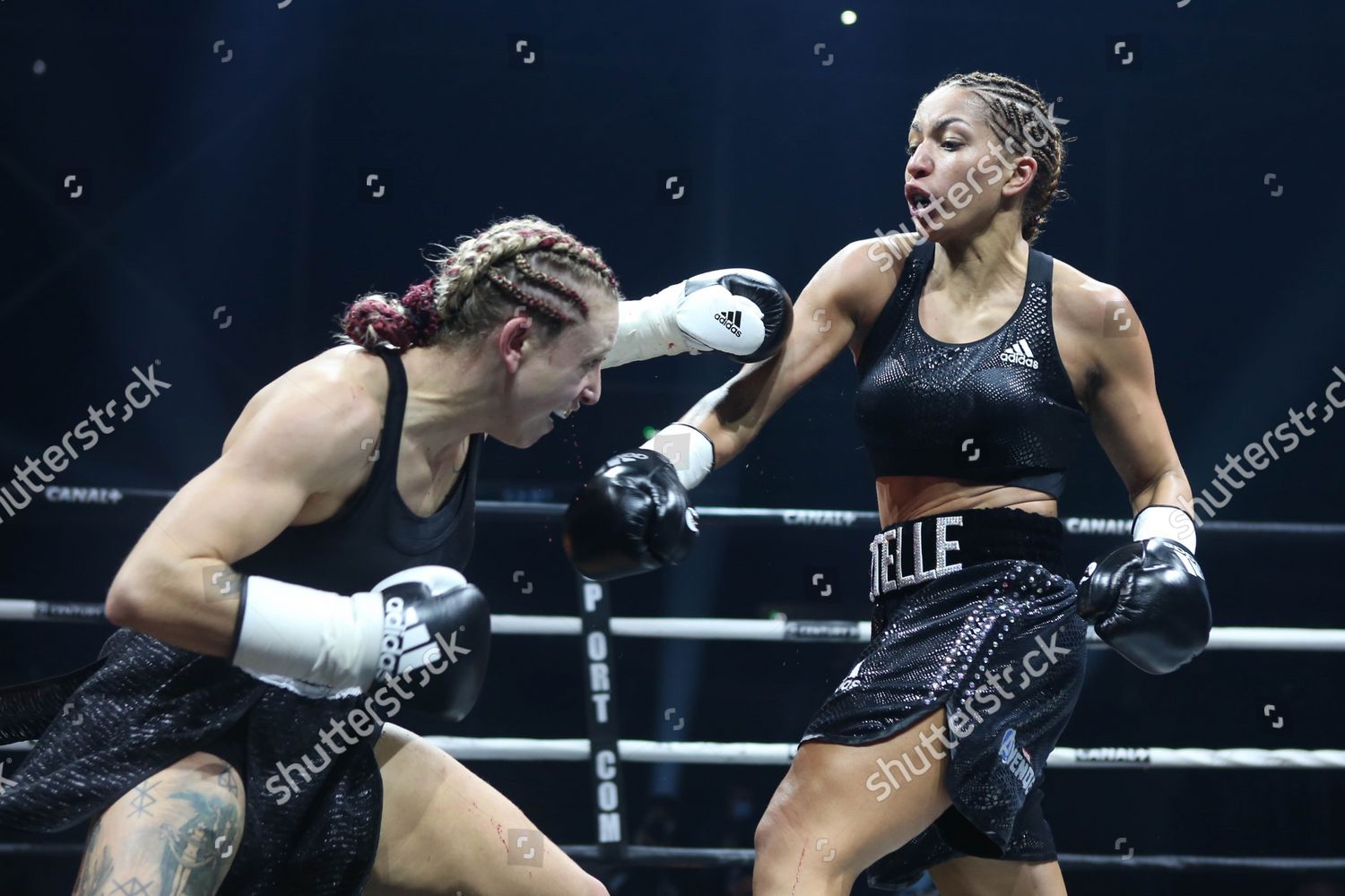Estelle Mossellyyoka Emma Gongora During Boxing Editorial Stock Photo ...