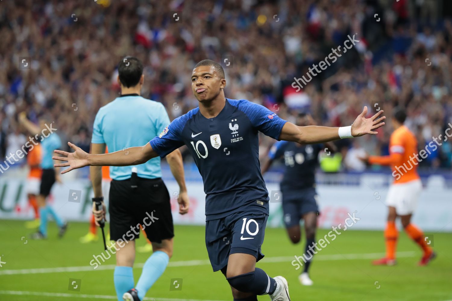 Kylian Mbappe Fra Scored Goal Celebrated Editorial Stock Photo - Stock ...
