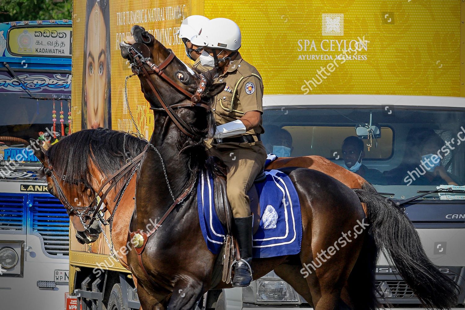Sri Lankan Police Officers Attached Mounted Editorial Stock Photo ...