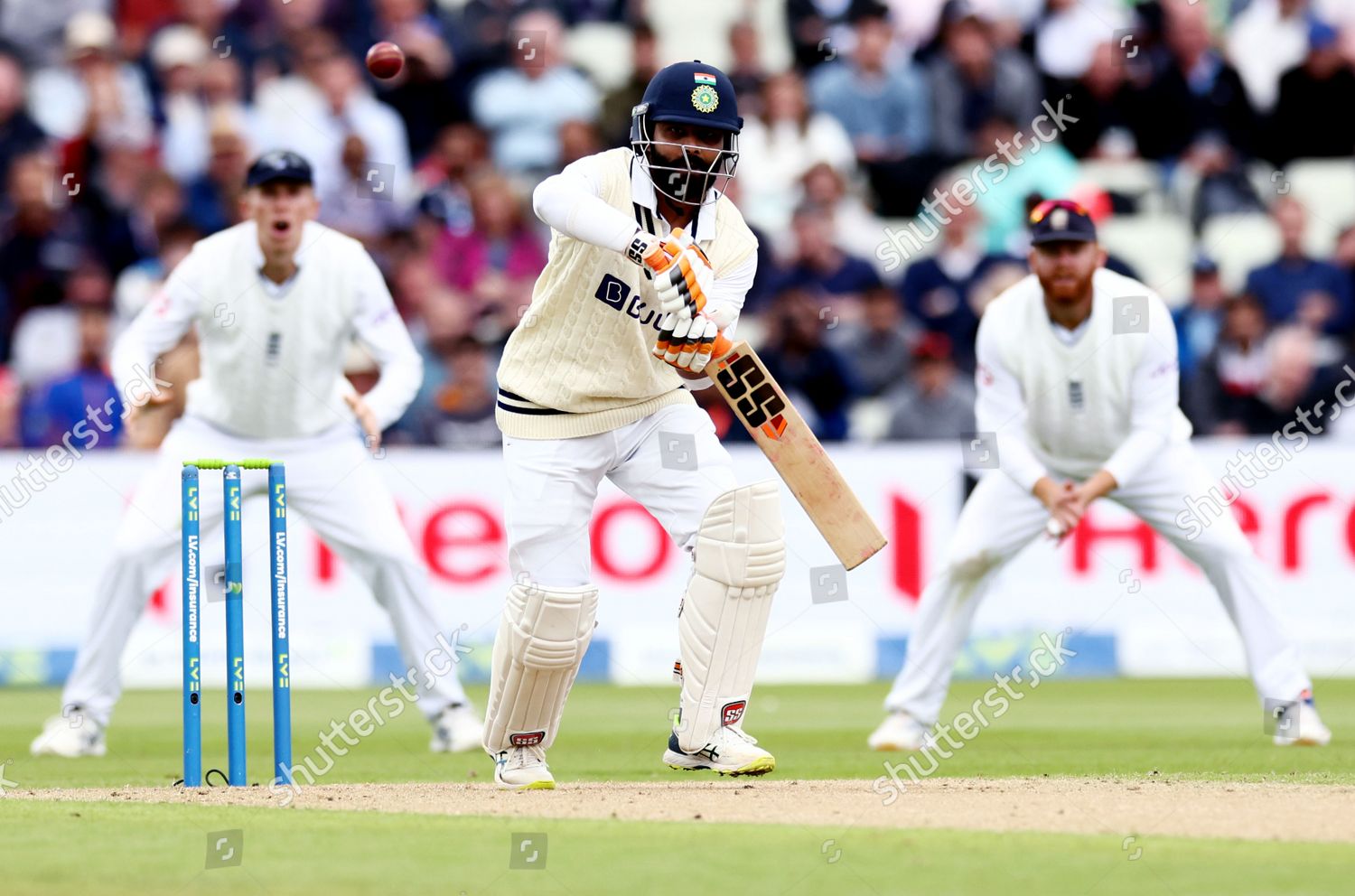 Ravindra Jadeja India Batting Action Editorial Stock Photo - Stock ...