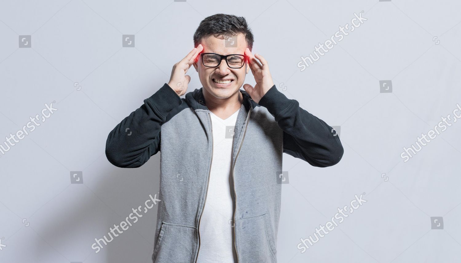 People Migraine Rubbing Their Heads Isolated Editorial Stock Photo ...