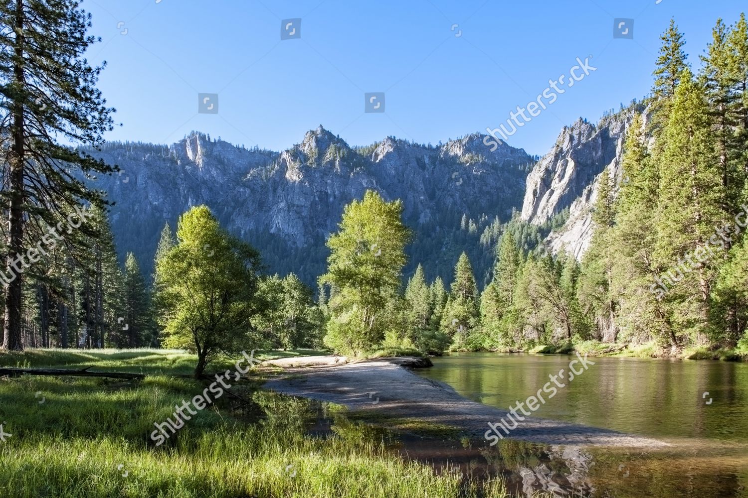 Typical Landscape Morning Merced River Yosemite Editorial Stock Photo ...