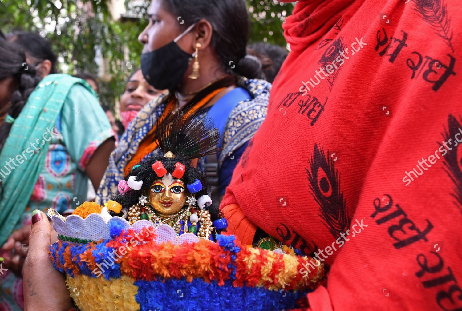 Devotee Seen Holding Idol Baby Lord Editorial Stock Photo - Stock Image ...
