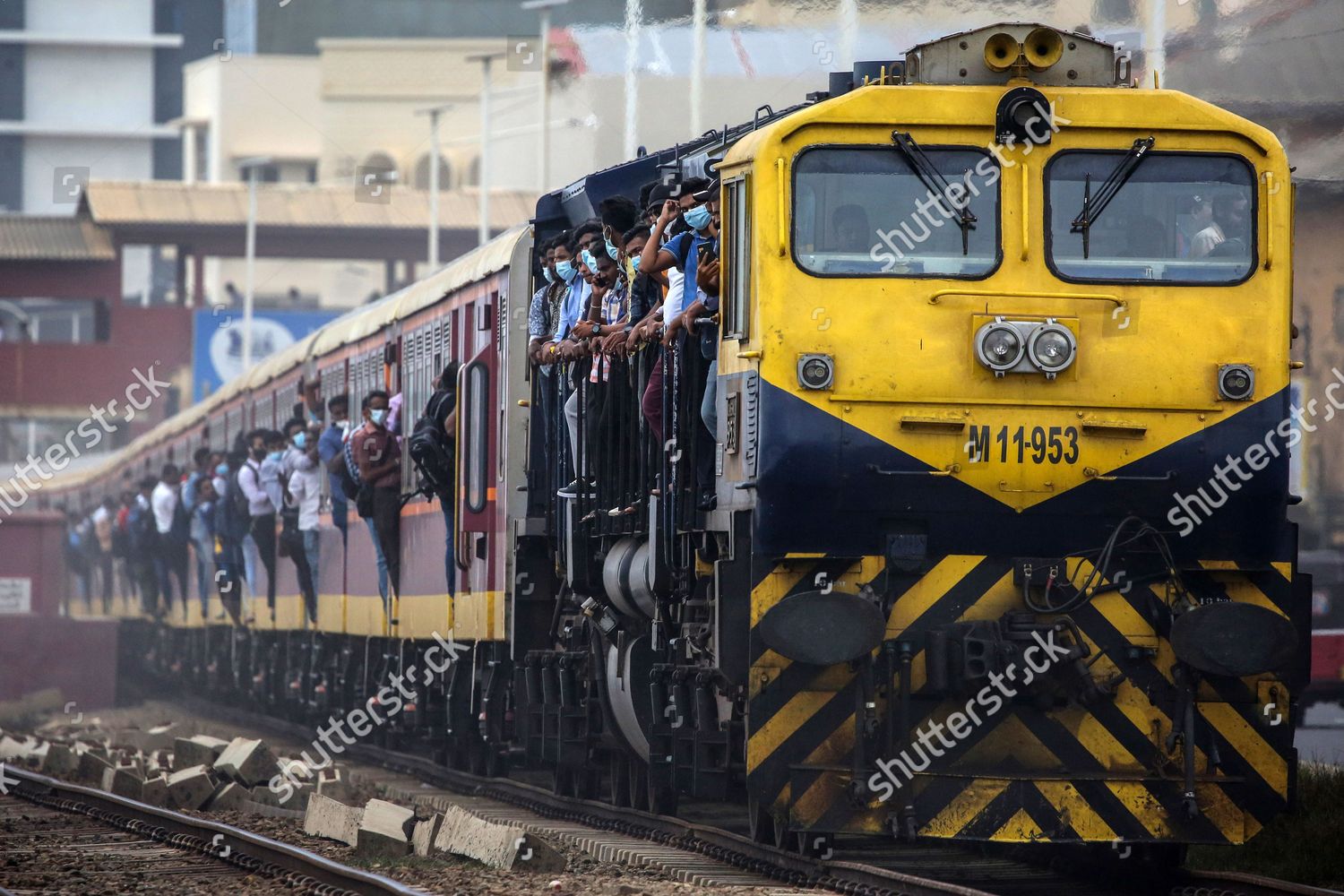 Passengers Board Engine Compartment Overcrowded Train Editorial Stock ...