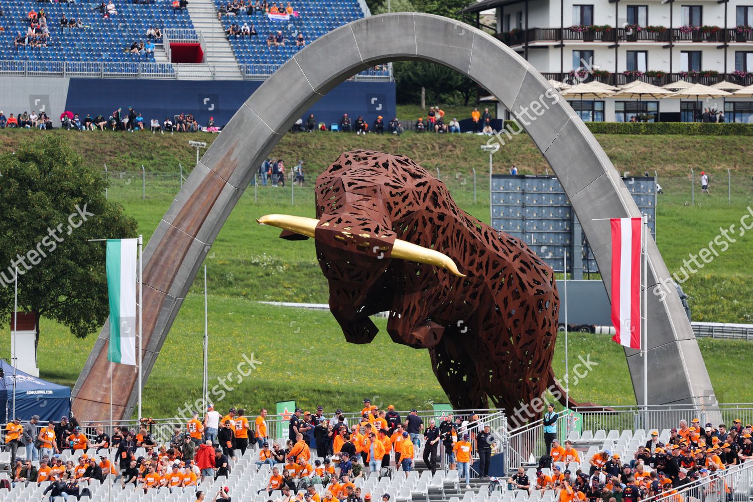 View Red Bull Sculpture On Circuit Editorial Stock Photo - Stock Image ...