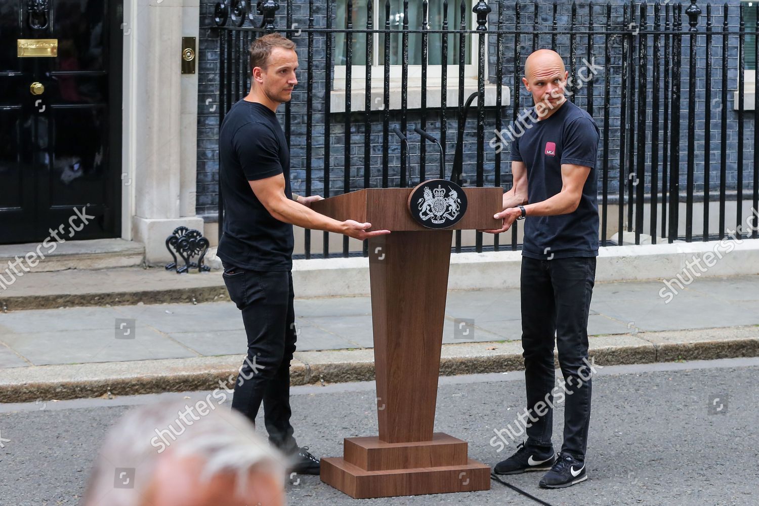 Downing Street Staff Put Podium Outside Editorial Stock Photo - Stock ...