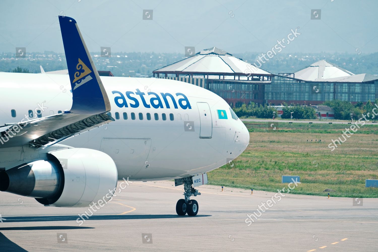 Air Astana Airline Plane Passes Through Editorial Stock Photo - Stock ...