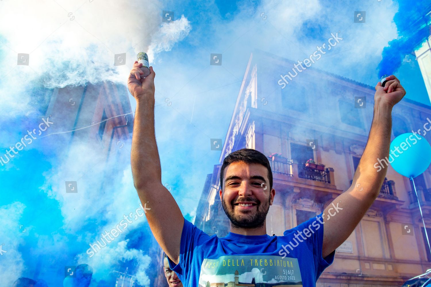 Parade Animated By Smoke Bombs Flags Editorial Stock Photo - Stock ...
