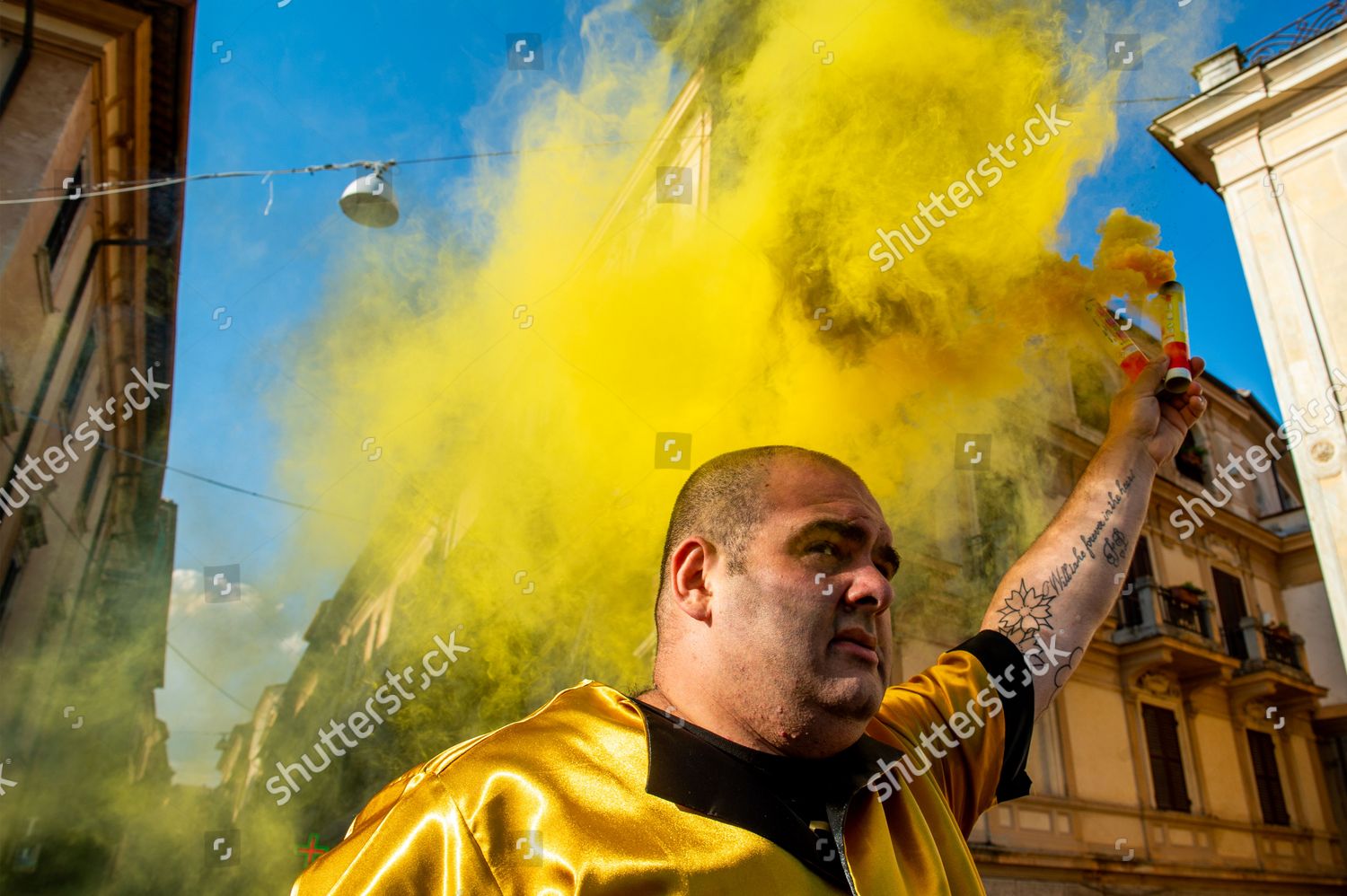 Parade Animated By Smoke Bombs Flags Editorial Stock Photo - Stock ...