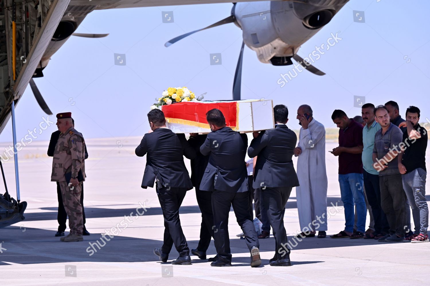 Coffin Carried Aboard Military Plane Repatriation Editorial Stock Photo ...
