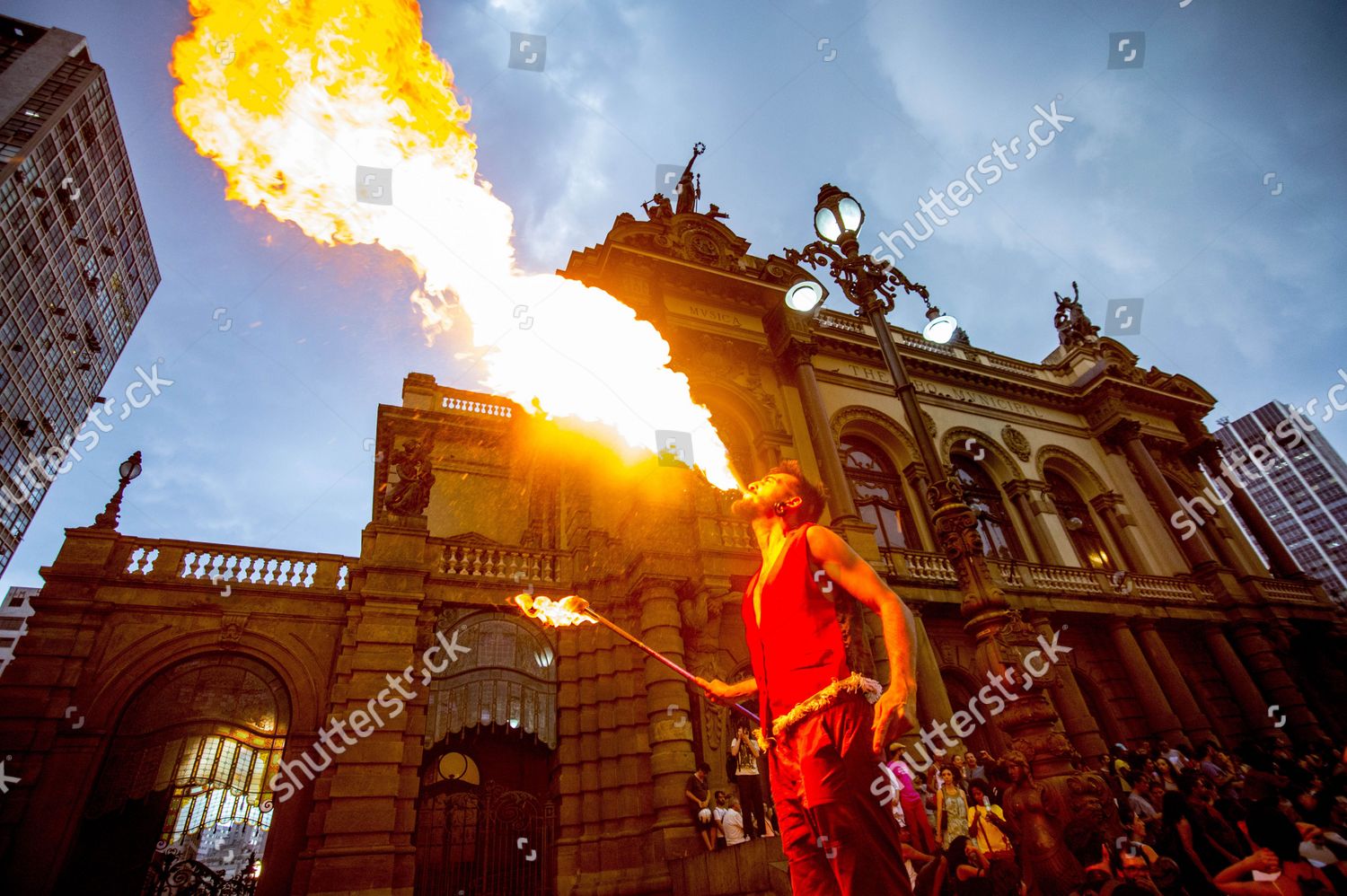 Fire Breather During Carnival Front Theatro Editorial Stock Photo ...
