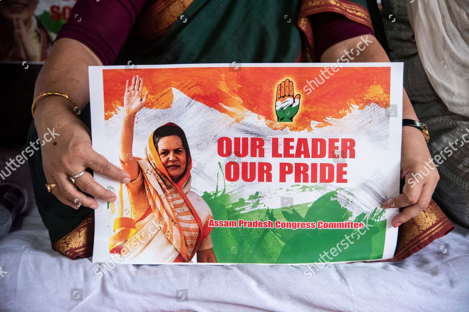 Congress Workers Holding Placard They Stage Editorial Stock Photo ...