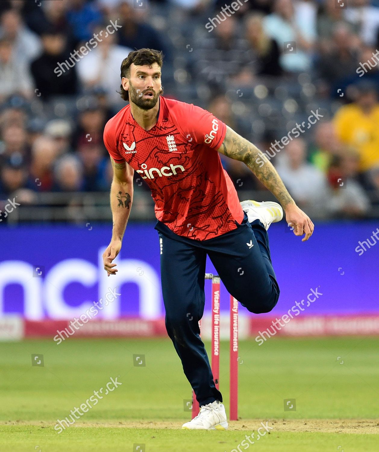 Reece Topley England Bowling During International Editorial Stock Photo ...