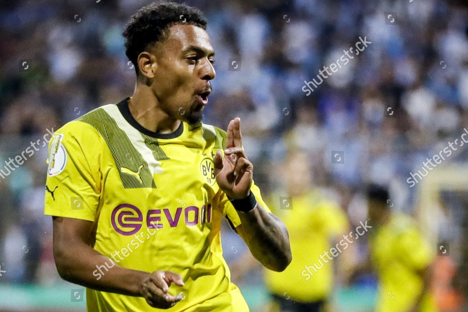 Dortmunds Donyell Malen Celebrates After Scoring Editorial Stock Photo ...