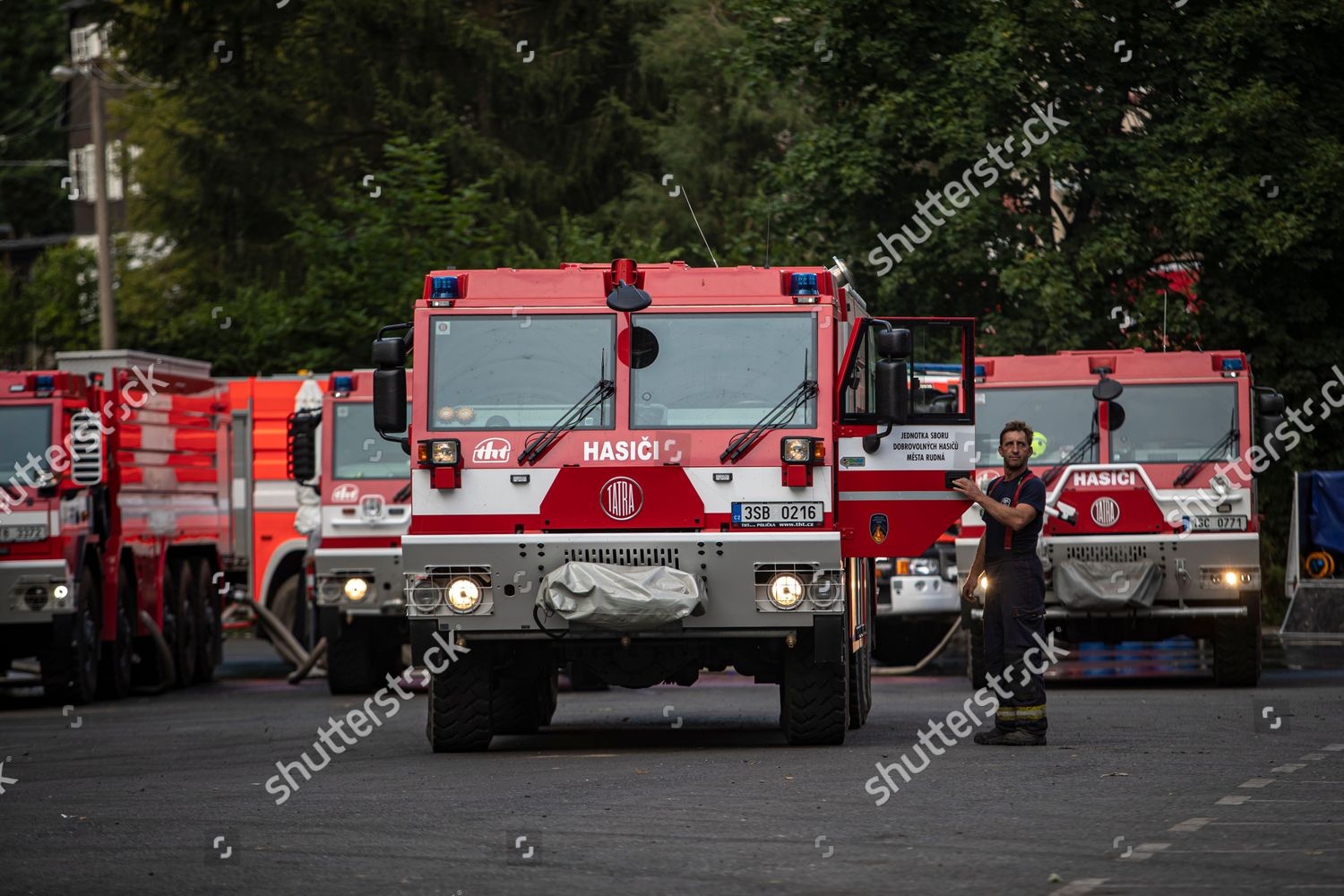 Czech Firefighter Works During Forest Fire Editorial Stock Photo ...