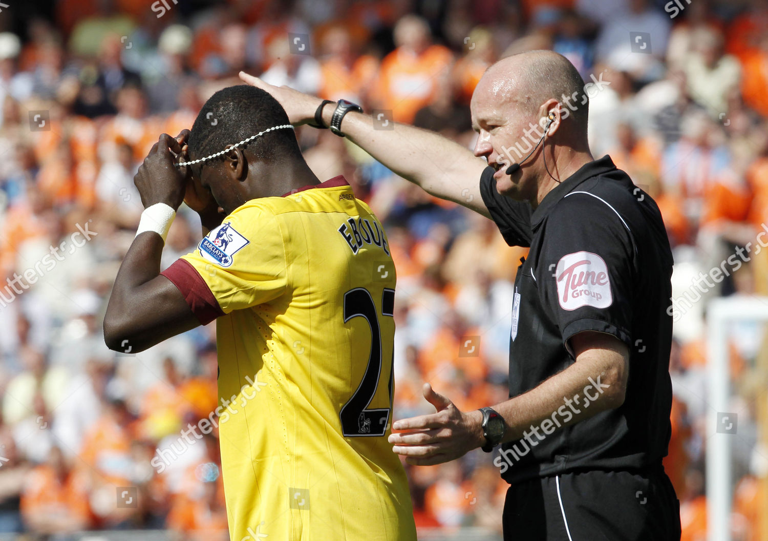 Referee Mr Lee Mason Asks Emmanuel Editorial Stock Photo - Stock Image ...