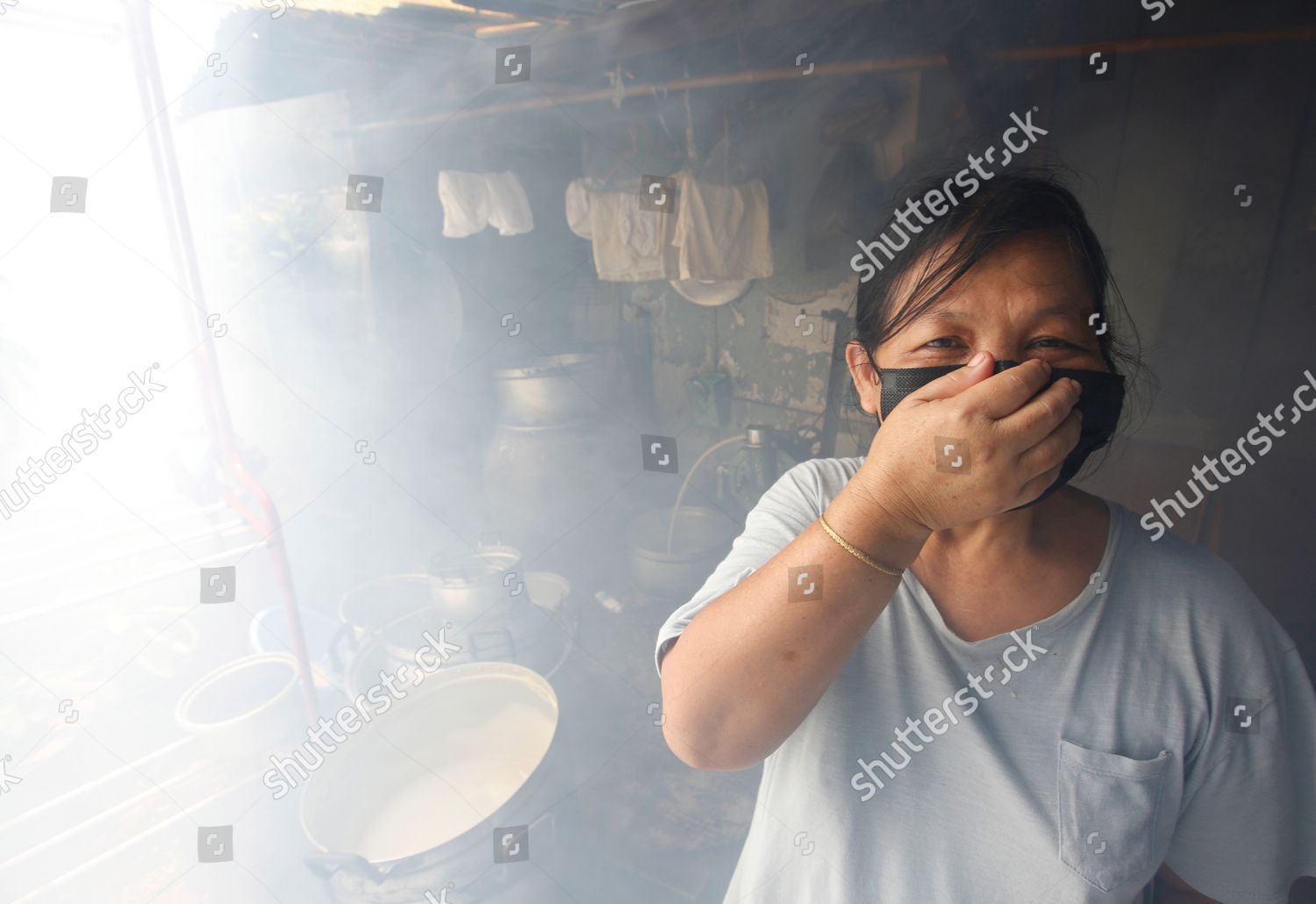 Local Villager Covers Her Nose She Editorial Stock Photo - Stock Image ...
