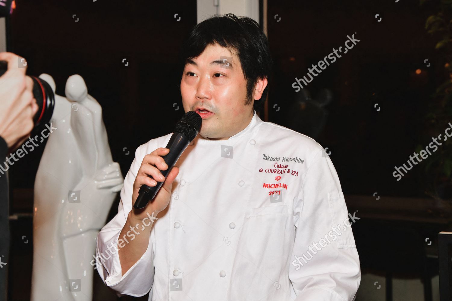 Chef Takashi Kinoshita Giving Interview Upon Editorial Stock Photo ...