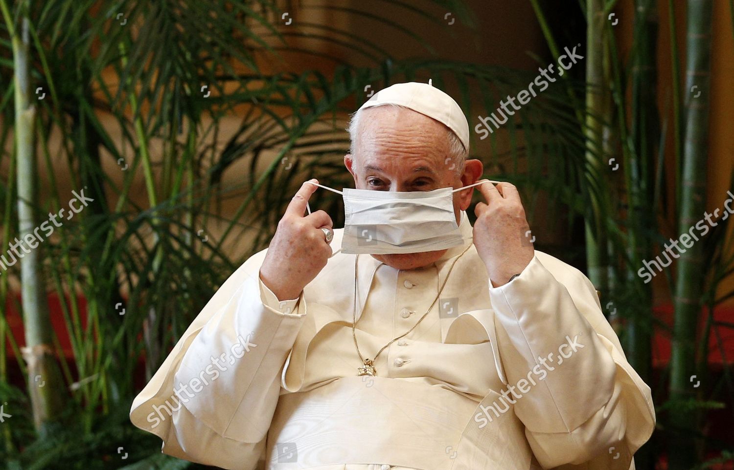 Pope Francis Puts On His Mask Editorial Stock Photo - Stock Image ...