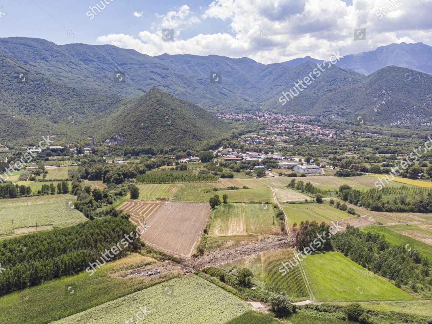 Aerial View Drone Scattered Debris Crash Editorial Stock Photo - Stock ...