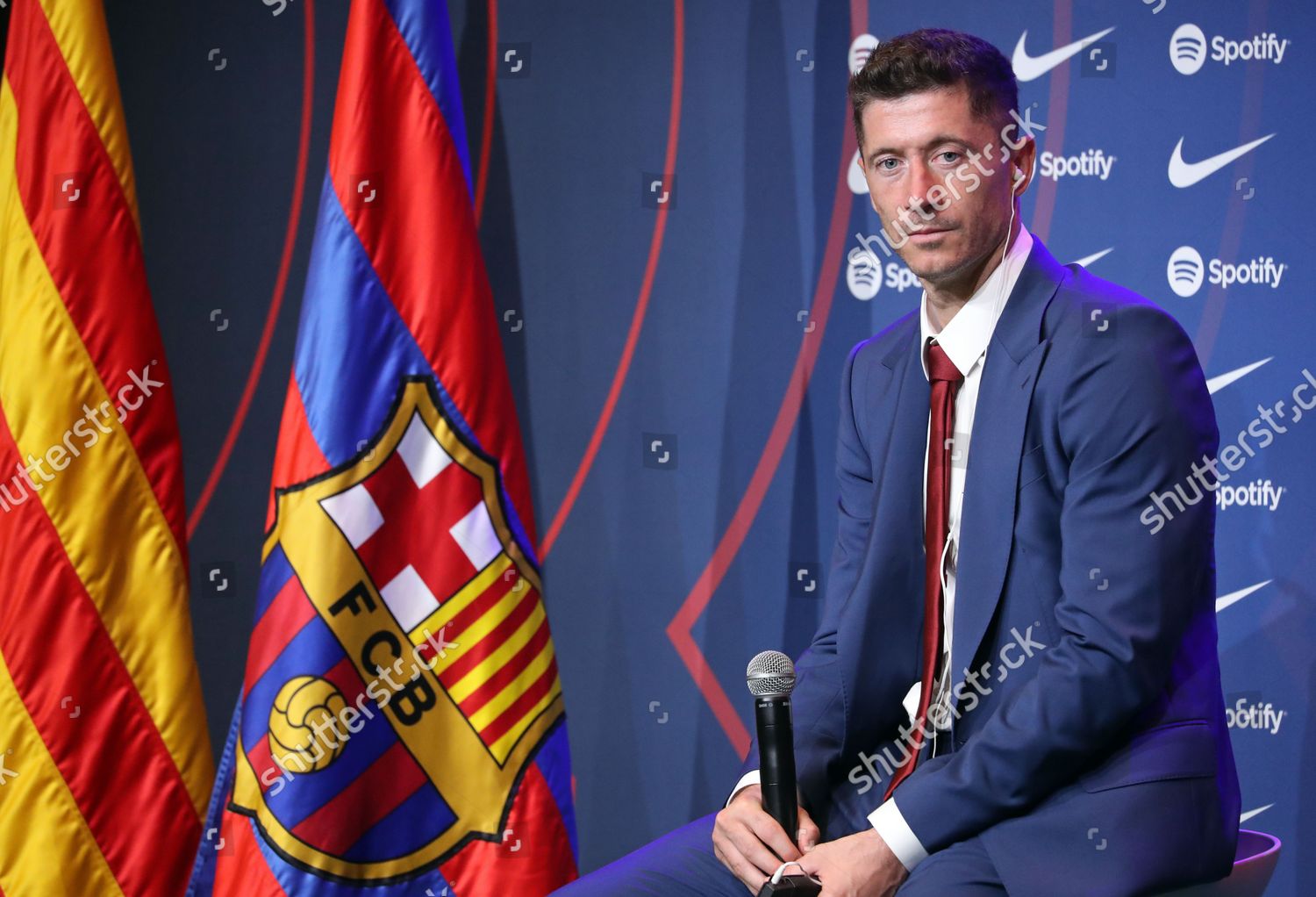 Robert Lewandowski During His Presentation New Editorial Stock Photo ...