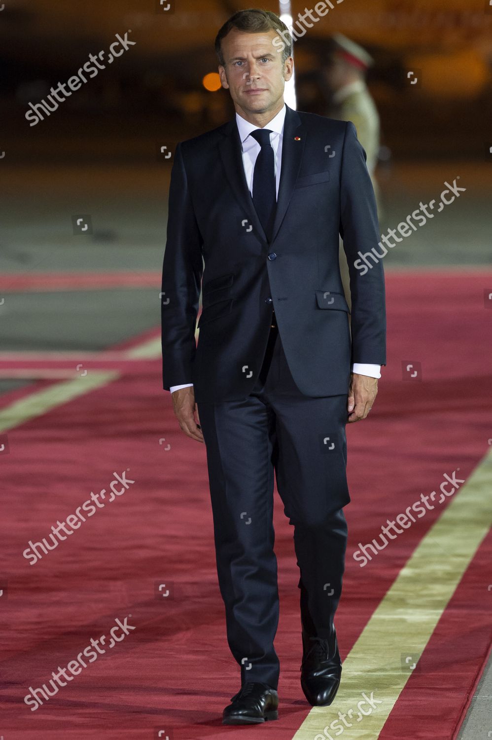 French President Emmanuel Macron Walk During Editorial Stock Photo ...