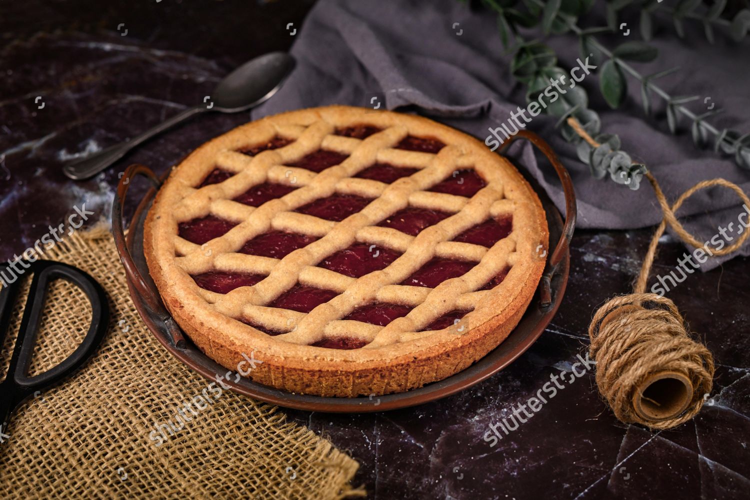 Homemade Pie Called Linzer Torte Traditional Editorial Stock Photo ...