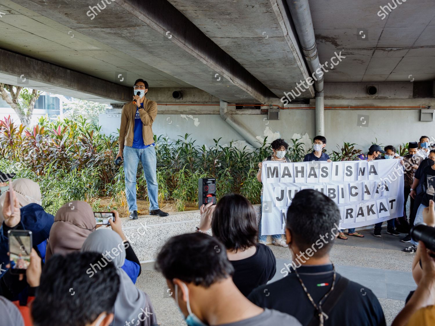 Student Representative Gives Speech During Public Editorial Stock Photo ...