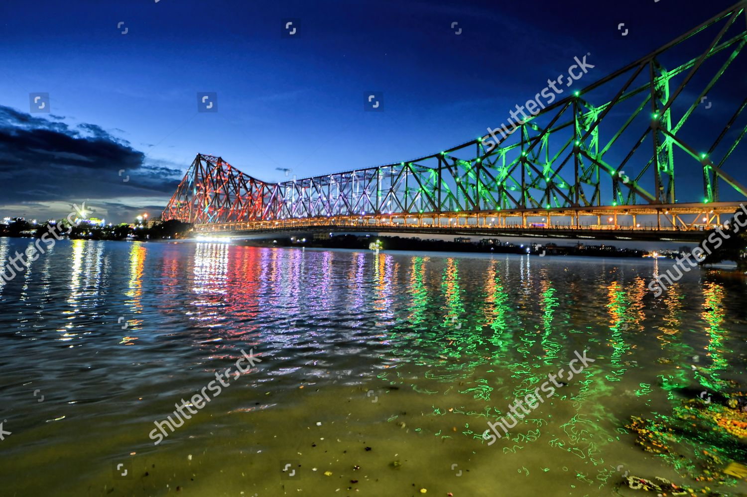 Howrah Bridge Seen Illuminated Indian Tricolor Editorial Stock Photo ... Howrah Bridge Seen Illuminated Indian Tricolor Editorial Stock Photo ...