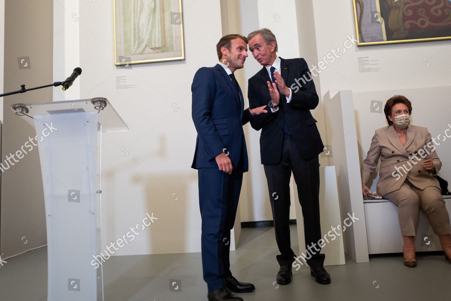 President Emmanuel Macron Bernard Arnault Ceo Editorial Stock Photo ...