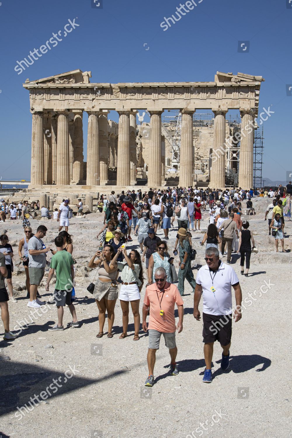 Crowds Tourists Local Visitors Front Parthenon Editorial Stock Photo - Stock Image | Shutterstock