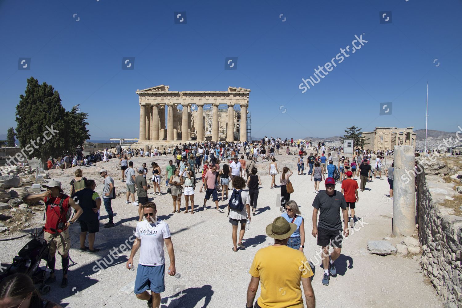 Crowds Tourists Local Visitors Front Parthenon Editorial Stock Photo - Stock Image | Shutterstock