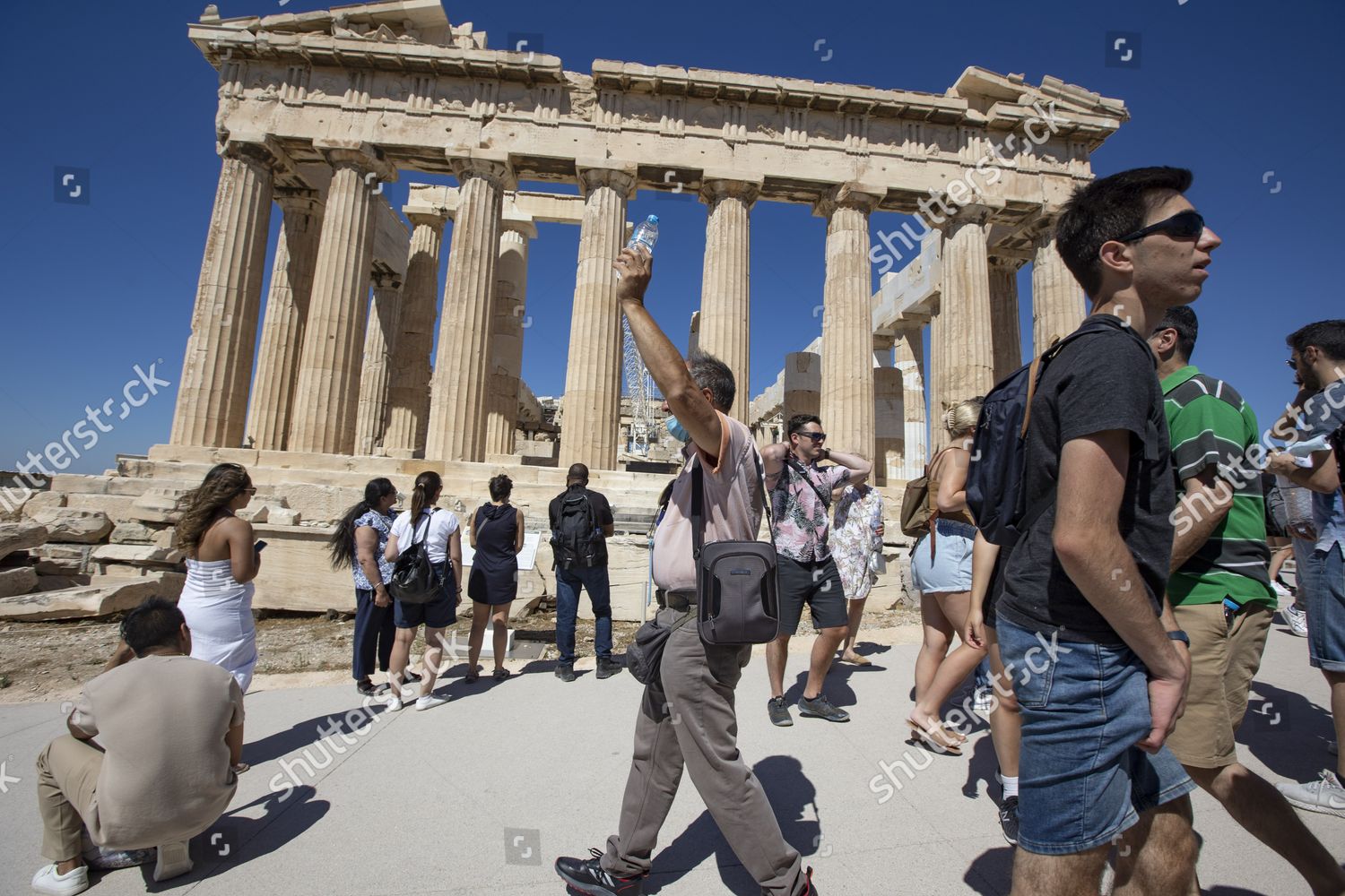 Crowds Tourists Local Visitors Front Parthenon Editorial Stock Photo - Stock Image | Shutterstock