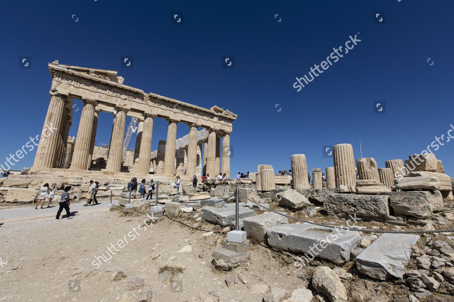 Crowds Tourists Local Visitors Front Parthenon Editorial Stock Photo - Stock Image | Shutterstock