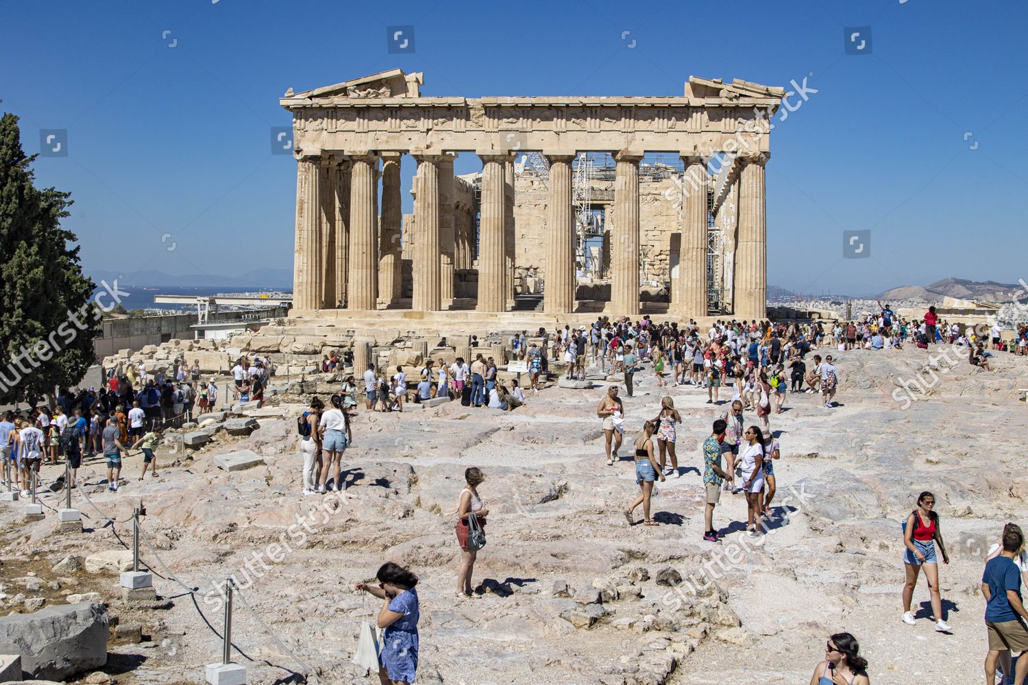 Crowds Tourists Local Visitors Front Parthenon Editorial Stock Photo - Stock Image | Shutterstock