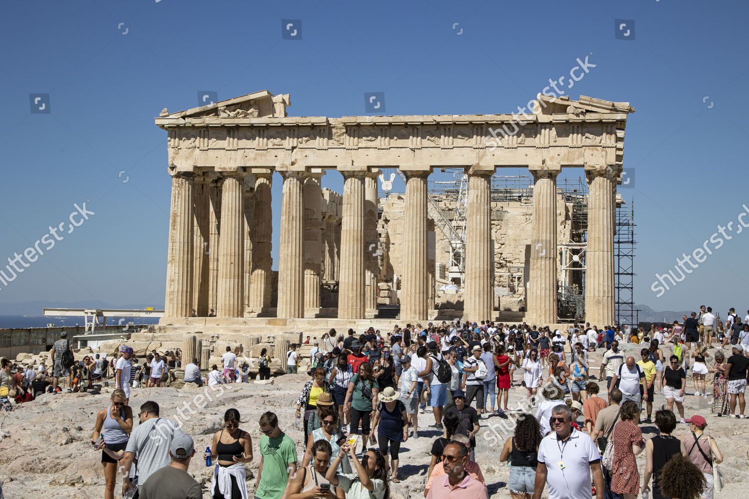 Crowds Tourists Local Visitors Front Parthenon Editorial Stock Photo - Stock Image | Shutterstock