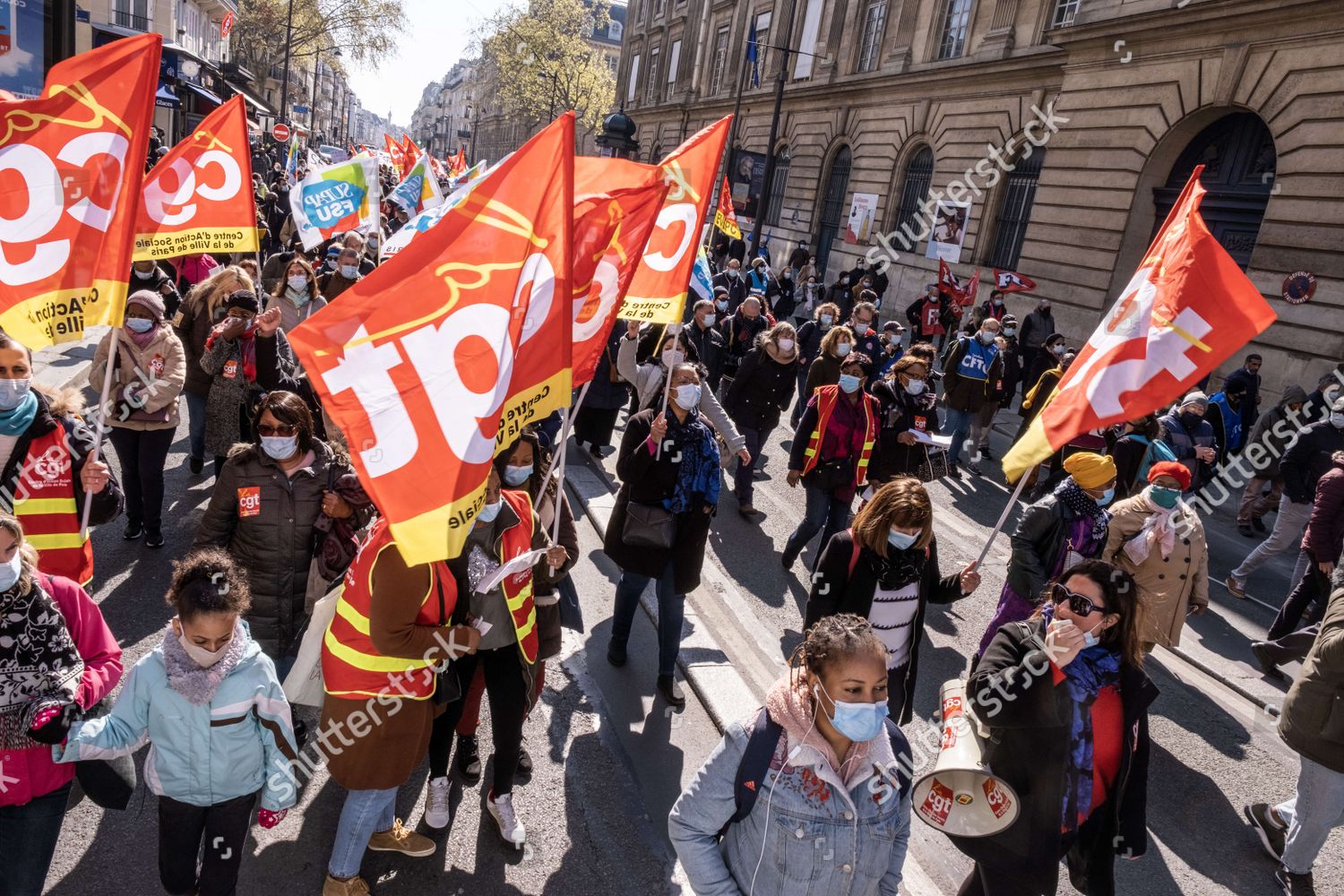 Functionaries City Paris Demonstrate Against Denunciation Editorial ...