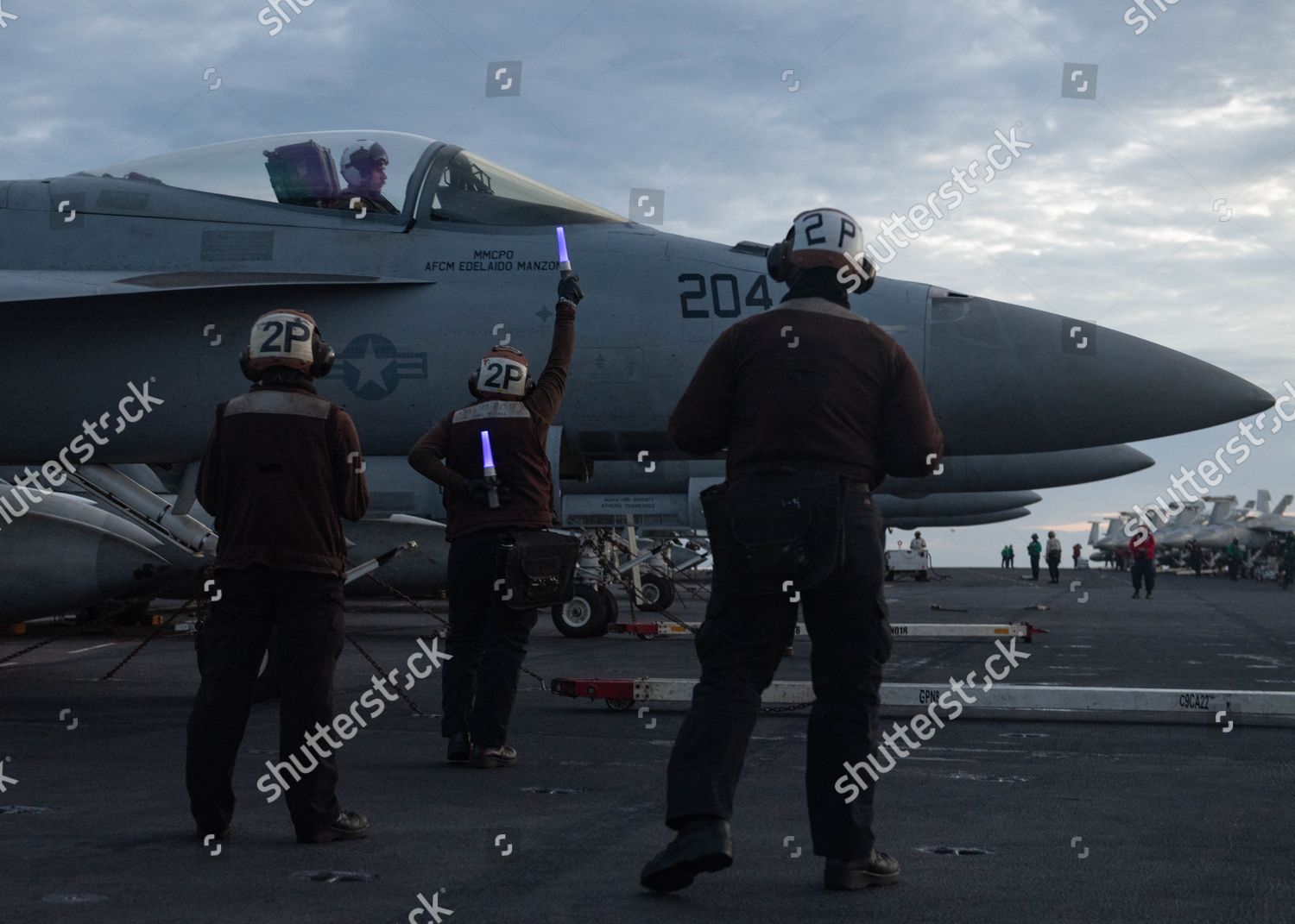 Handout Photo Us Sailors Signal Pilot Editorial Stock Photo - Stock ...