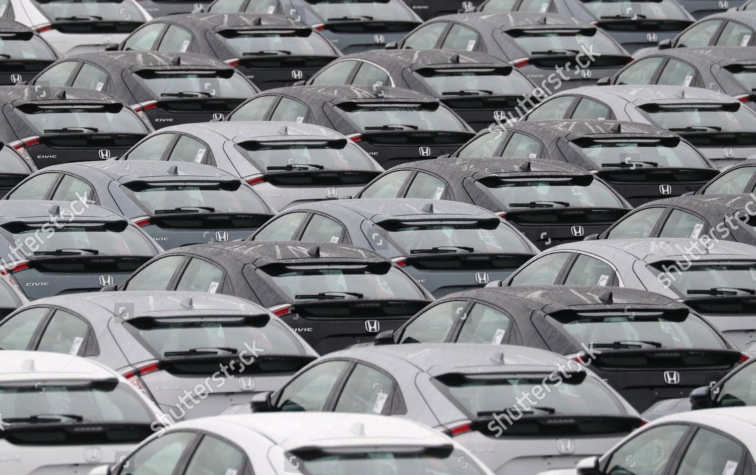 General View Honda Civic Cars Lines Editorial Stock Photo - Stock Image ...
