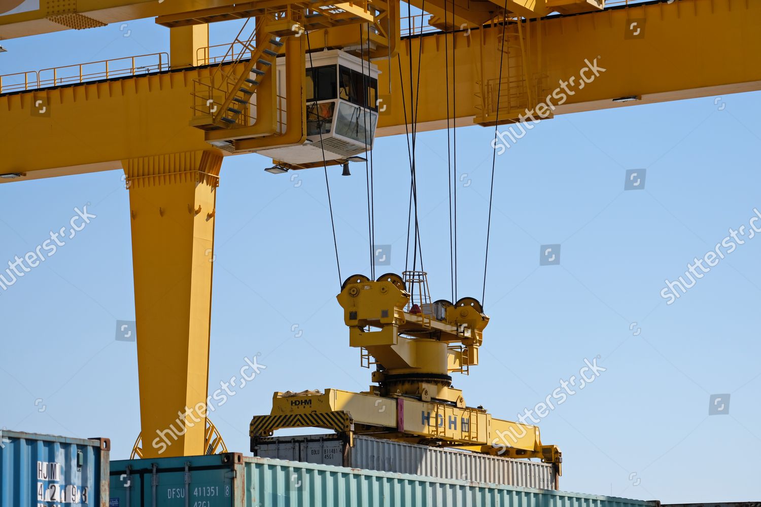 Industrial Crane Lifting Cargo Containers Khorgos Editorial Stock Photo ...