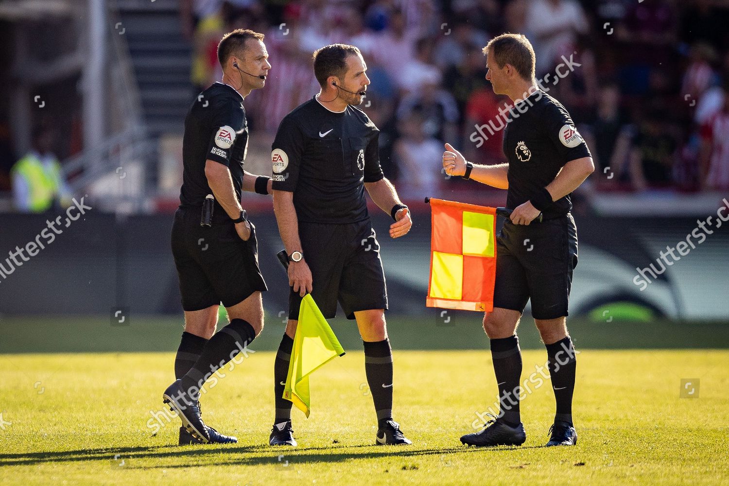 Referee Stuart Attwell Assistant Referees Marc Editorial Stock Photo ...