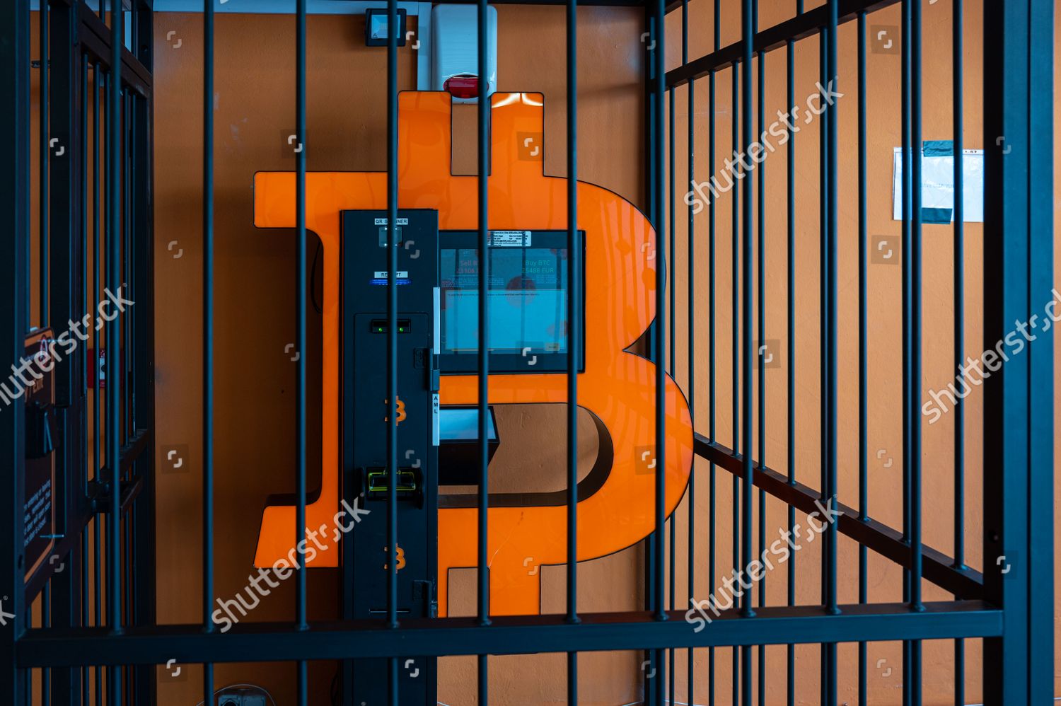 Security Cage Protects Automated Teller Machine Editorial Stock Photo ...