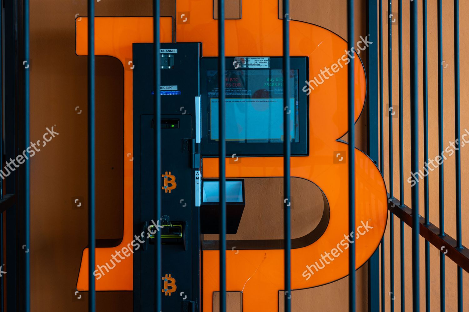 Security Cage Protects Automated Teller Machine Editorial Stock Photo ...